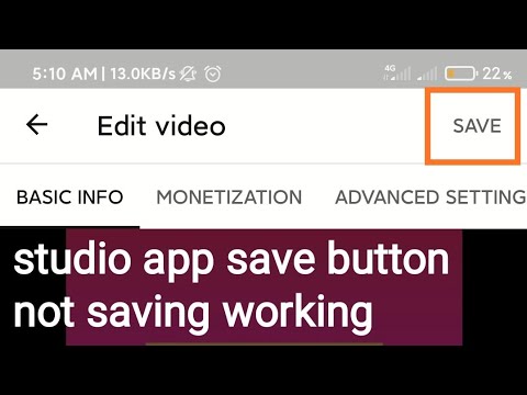 YouTube studio save button not saving working | yt studio can't save - YouTube