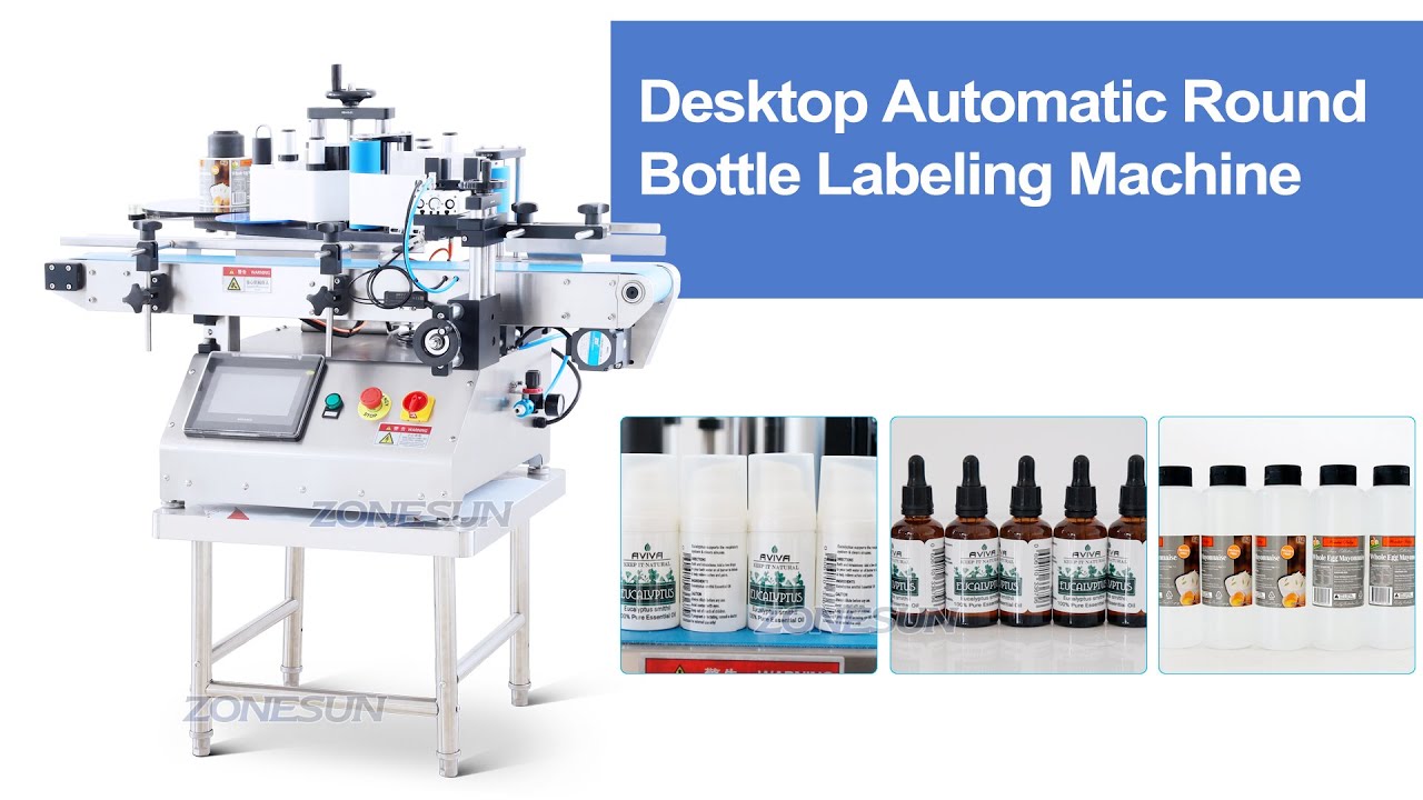 How To Use The Desktop Automatic Round Bottle Labeling Machine - YouTube