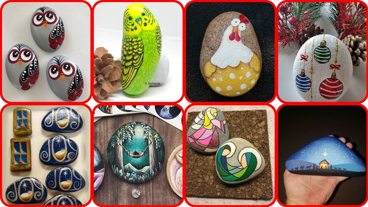 Easy Stone painting ideas// beautiful and stylish painting//different ...