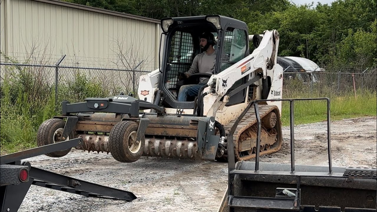 Prepping for Grass Seed with my Bobcat Soil Conditioner - YouTube