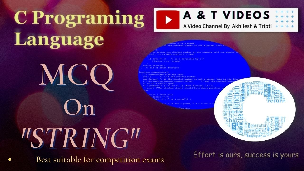 String In C Programming Mcq Of C Programming Youtube 0340