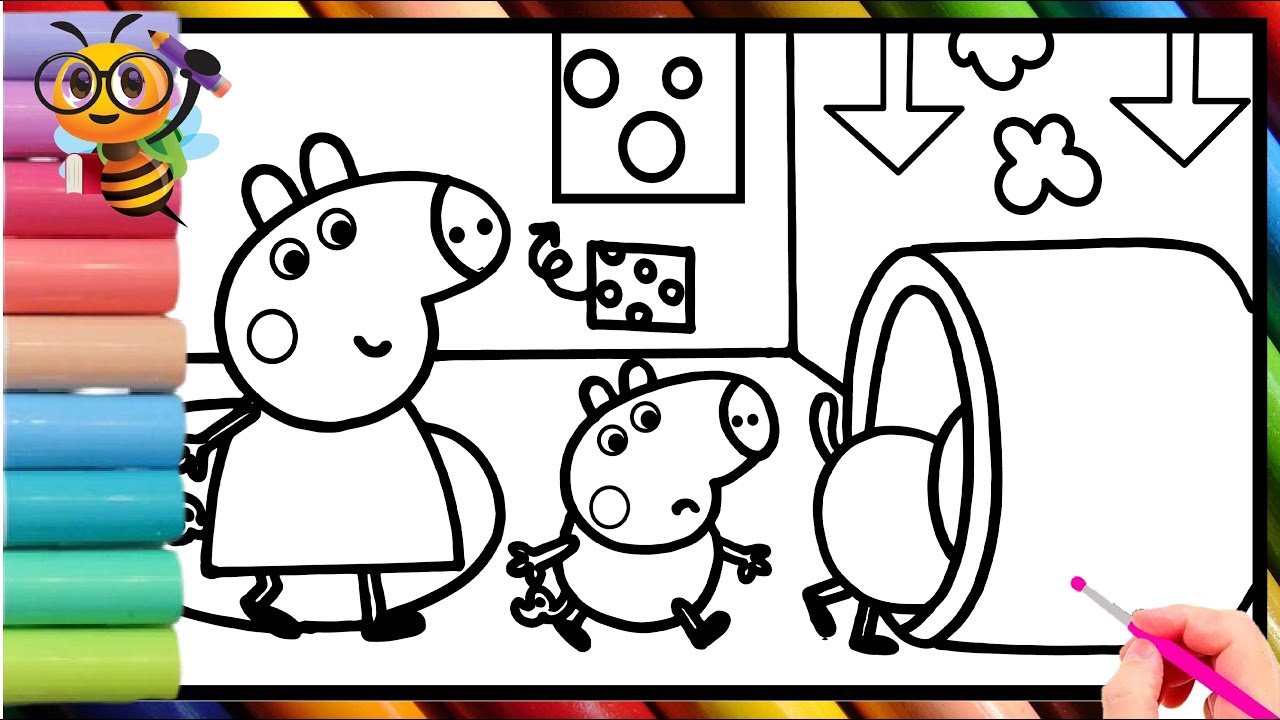 Draw and Color Peppa Pig And George play with Danny Dog || Peppa Pig ...