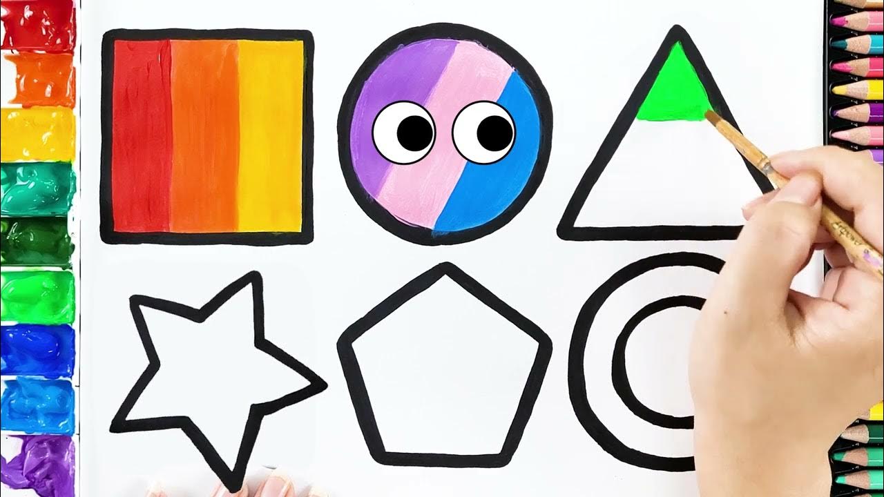 Learn to Draw, Color, Paint Shapes, Drawing Triangle Circle Square Star ...