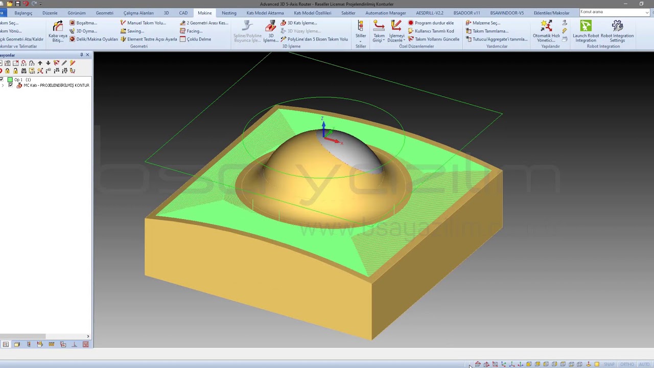 Alphacam 3D Projelendirilmiş Konturler - YouTube
