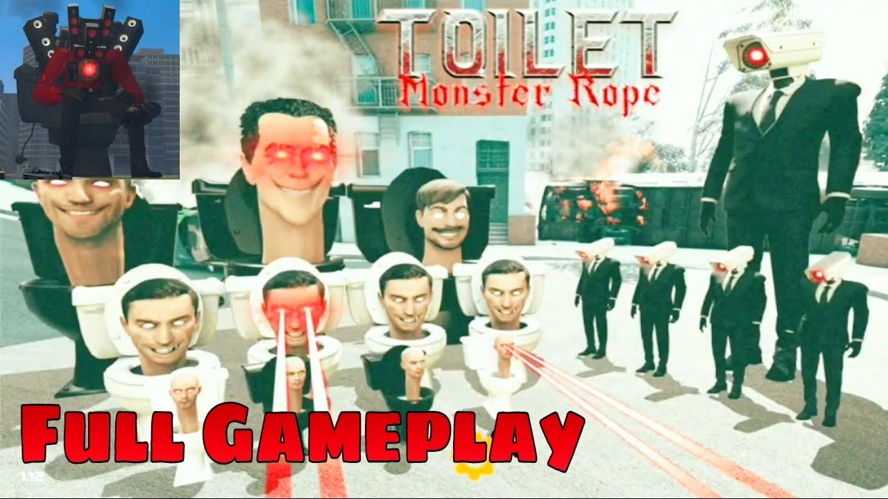 Toilet game Monster Rope spiders full gameplay - YouTube