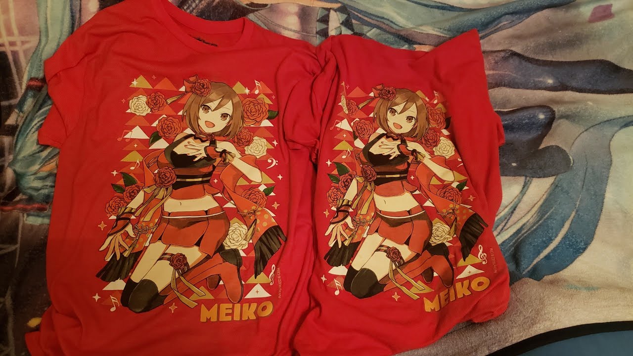 ASMR - Putting on and playing with 2 Meiko Vocaloid shirts - YouTube