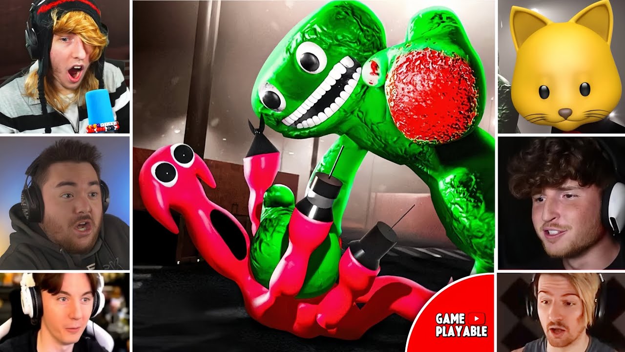 YouTubers React To Jumbo Josh Fight Scene | Garten of banban 7 - YouTube