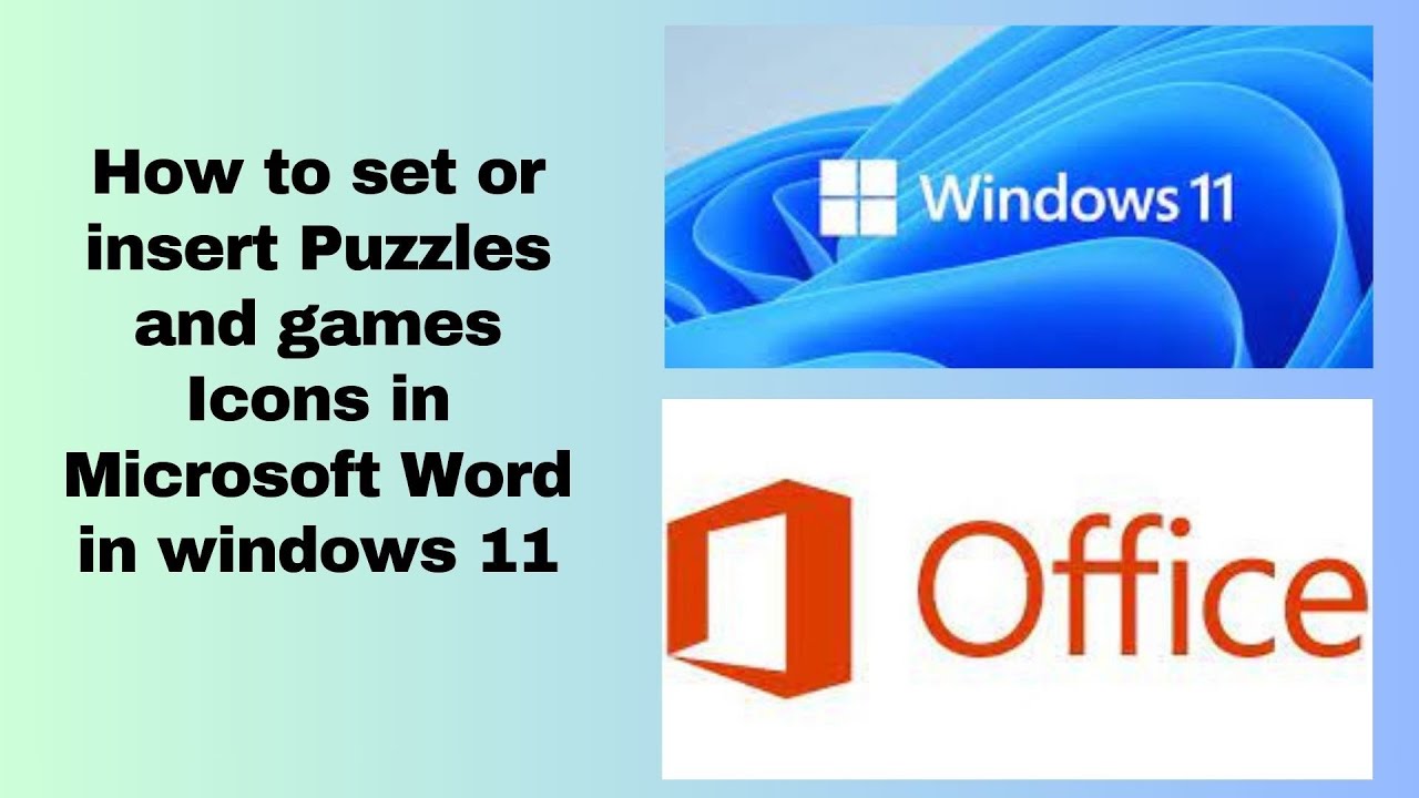 How to set or insert Puzzles and games Icons in Microsoft Word in ...