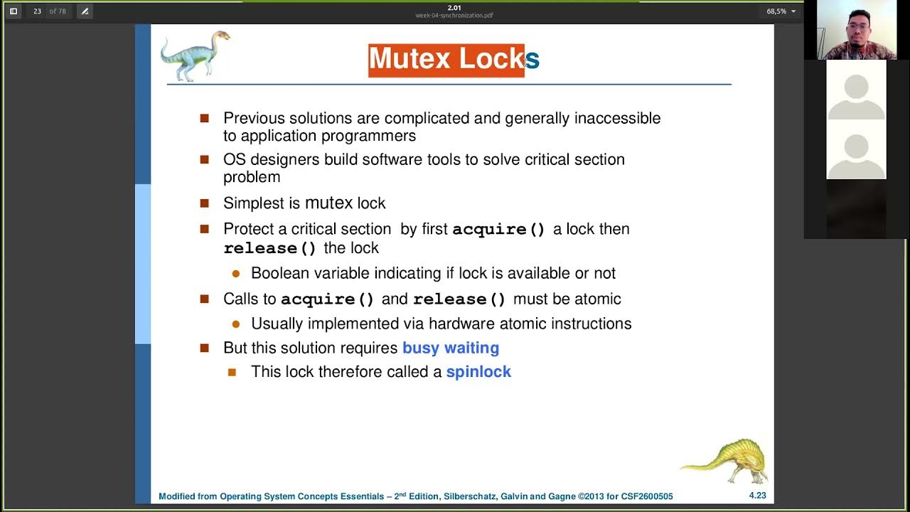 Recording Week08: Threads and Synchronization - YouTube