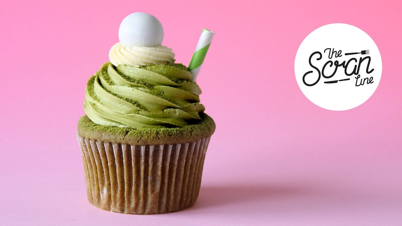 GREEN TEA MILKSHAKE CUPCAKES - The Scran Line - YouTube
