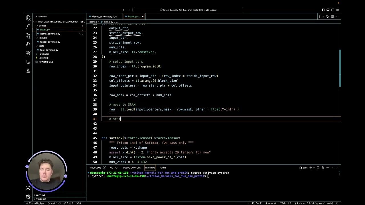 Coding a Triton Kernel for Softmax (fwd pass) Computation - YouTube
