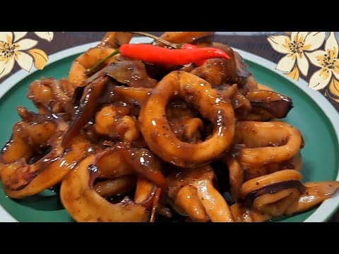 TRY TO COOK SQUID THIS WAY|DRIED SQUID ADOBO RECIPE|EASY PUSIT RECIPE√√ ...