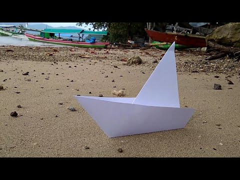 cara simpel membuat perahu layar dari kertas - YouTube