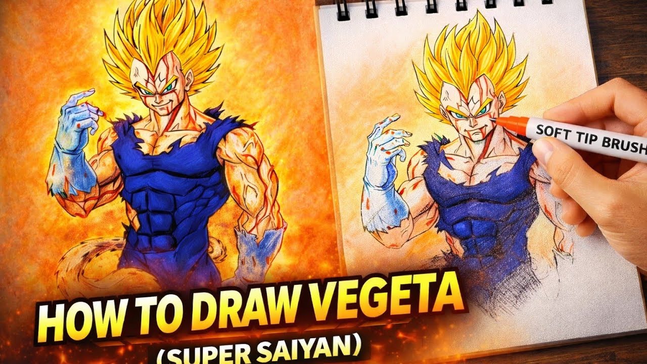 HOW to draw Majin vegeta ssj2 |Anime Drawing - YouTube