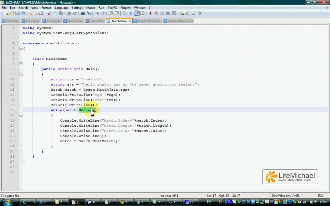 C Regexmatch Simple Demo Youtube