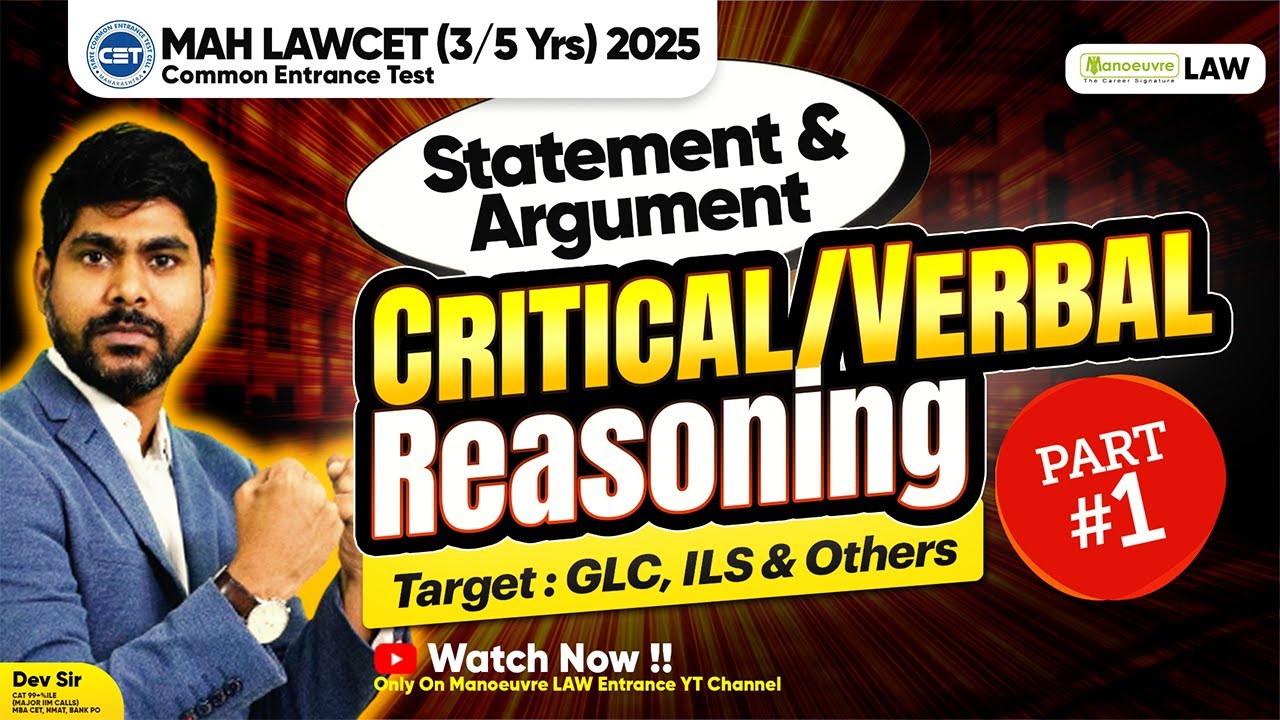 MH LAWCET (3/5 Yrs) 2025 Critical/Verbal Reasoning Section Statement ...