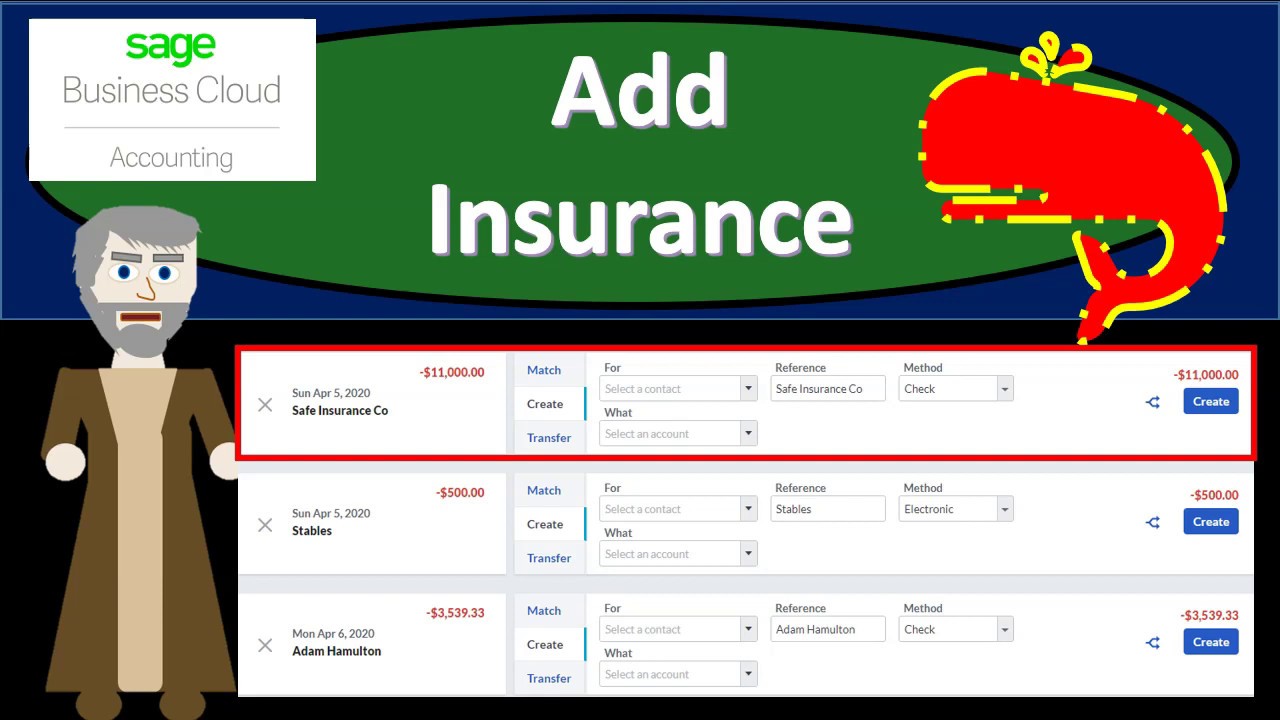 Add Insurance 420 Sage Business Cloud Accounting 2020 - YouTube
