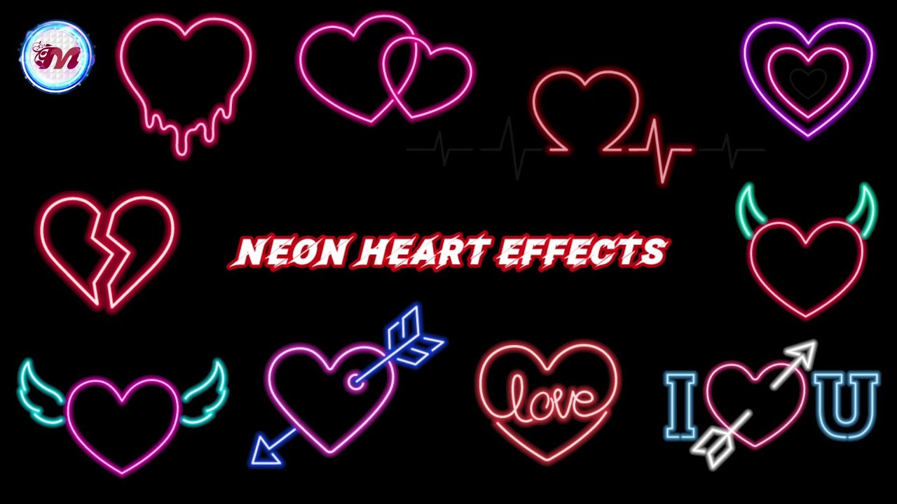 GREEN SCREEN NEON HEART EFFECTS - YouTube