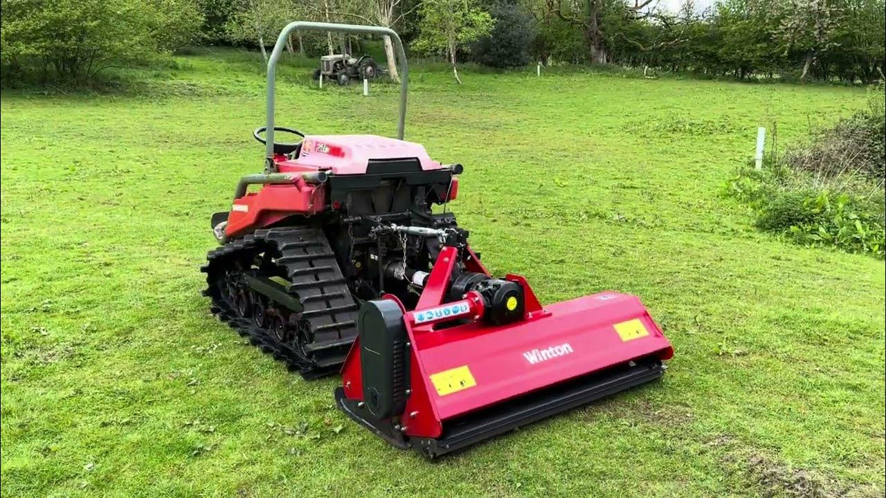YANMAR AC21 Track Compact Tractor & New 5ft Flail Mower - YouTube