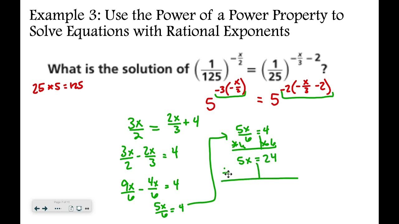 Algebra 6-1 Day 2: Rational Exponents and Properties of Exponents - YouTube