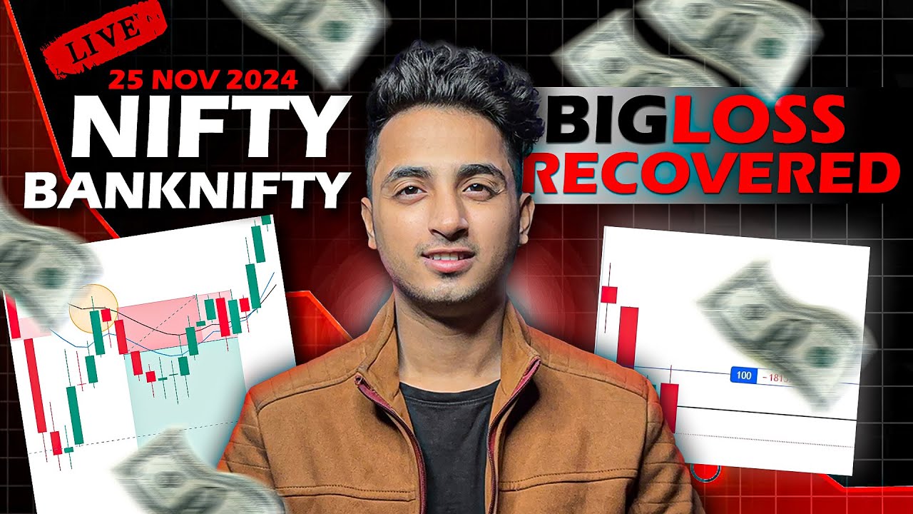 live option trading in nifty and banknifty | 25 nov 2024 | big loss ...