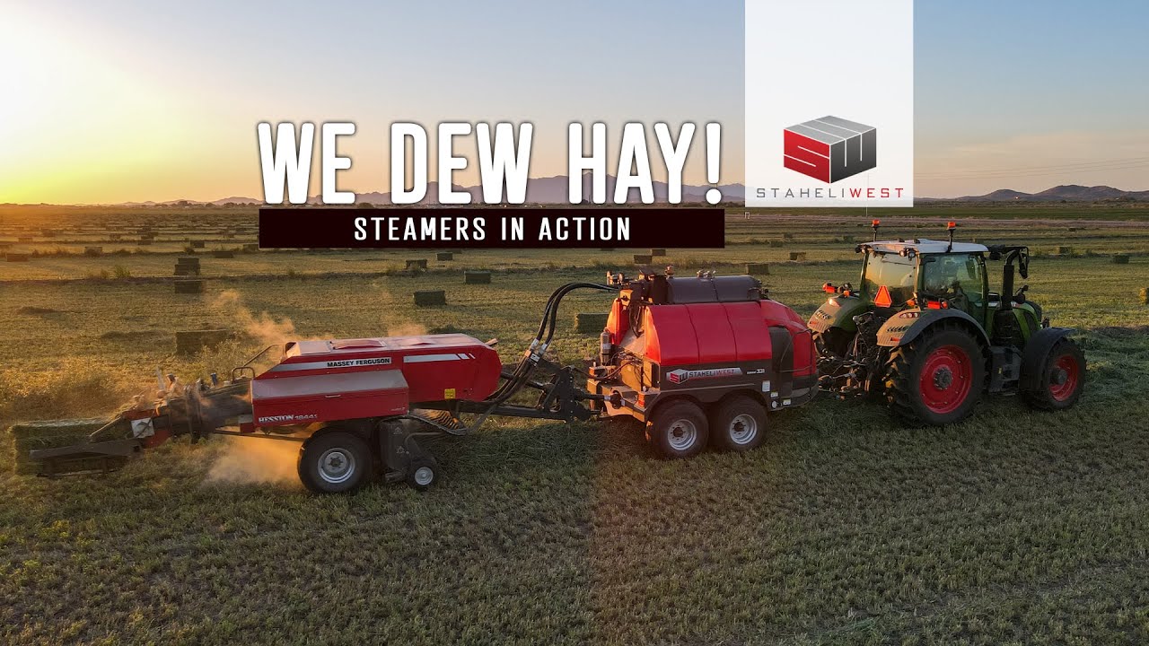 Staheli West Hay Steamers in Action Steaming Hay while Baling - YouTube