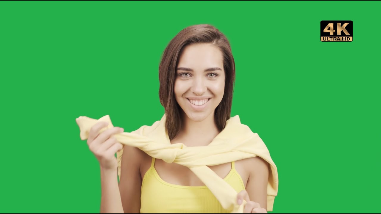 beautiful girl green screen video - YouTube