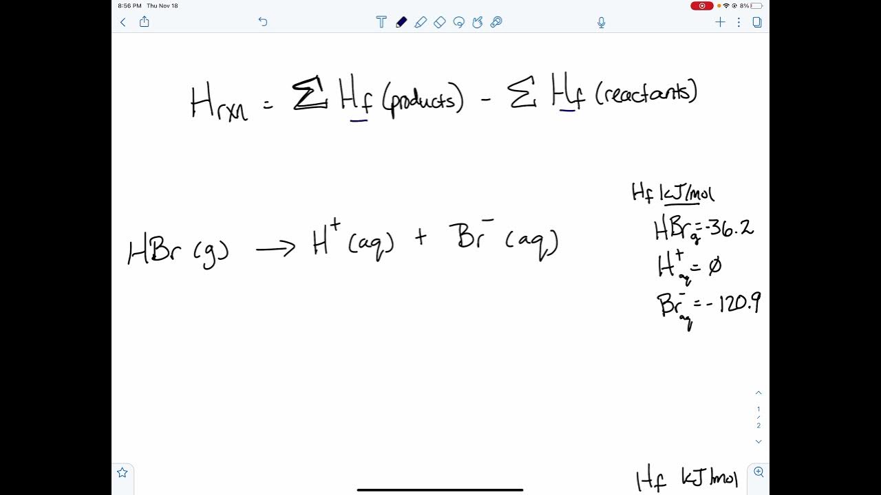 Teach: How Hf to use Hf values to solve for Hrxn with cc - YouTube
