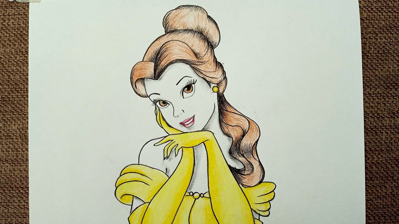 Daily challenge #228/ Step by step drawing of Princess Belle/ pencil ...