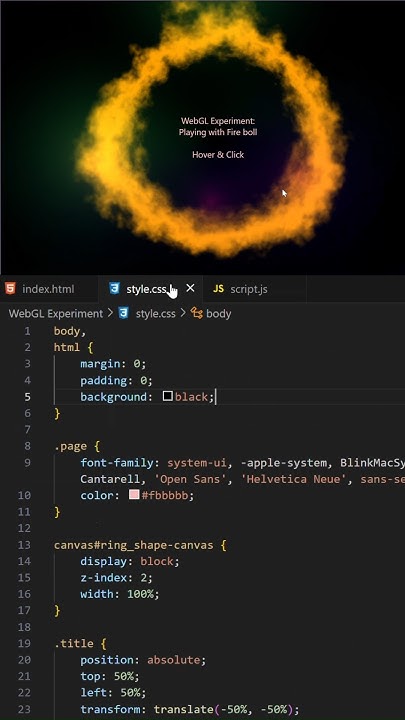 WEBGL Experiment Animation #shorts #html #css - YouTube