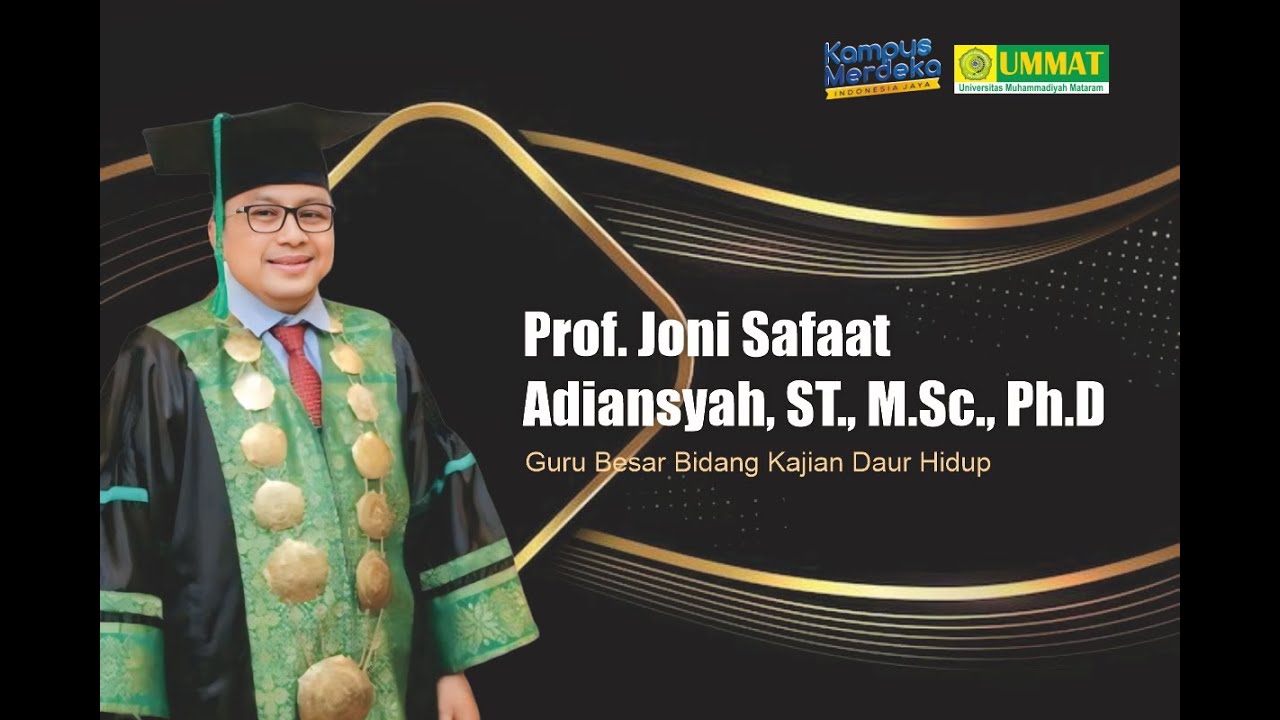Profil Guru Besar Prof. Joni Safaat Adiansyah, ST., M.Sc., Ph.D - YouTube