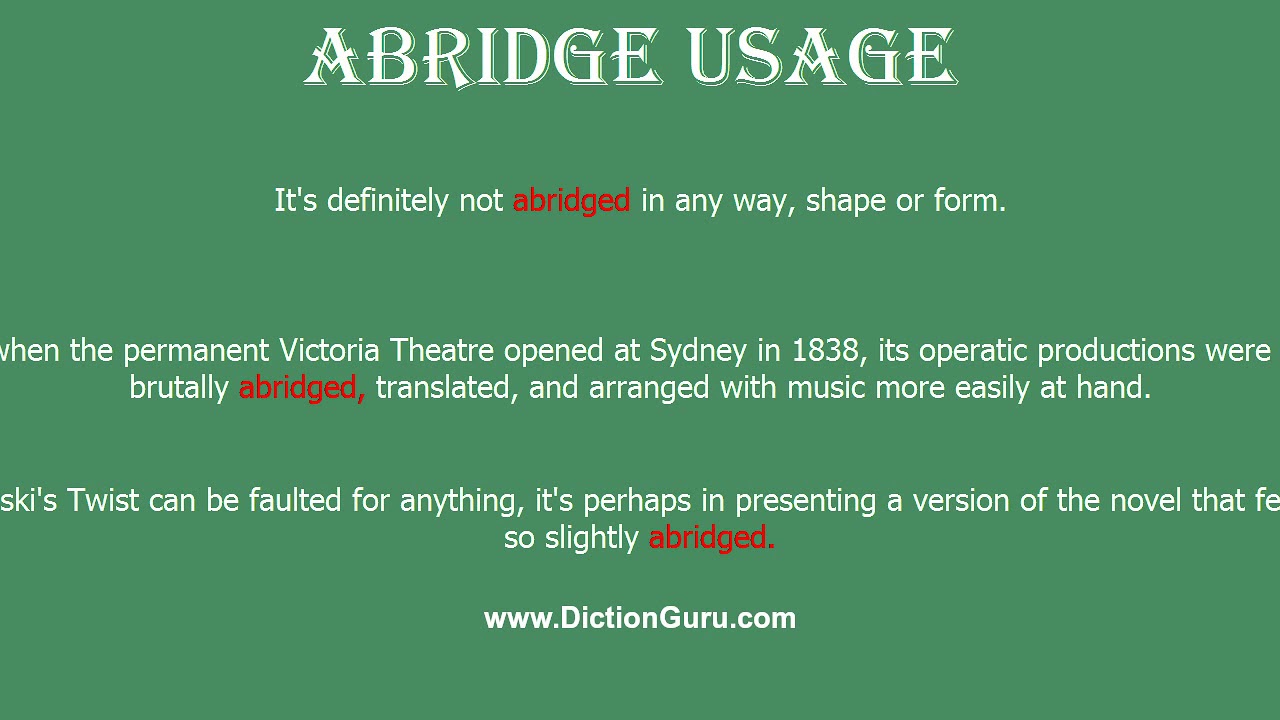 abridge: How to pronounce abridge with Phonetic and Examples - YouTube