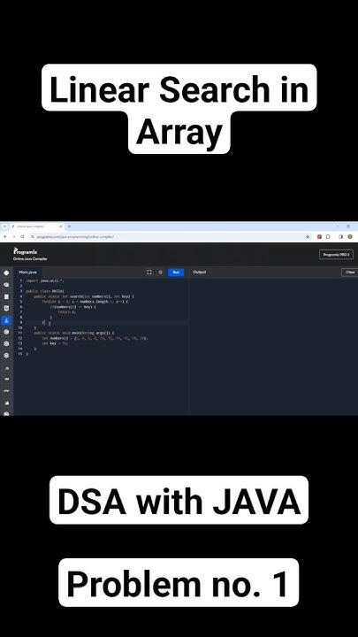 Linear Search in Array | DSA with JAVA | Problem 1 #shorts #coding #programming - YouTube