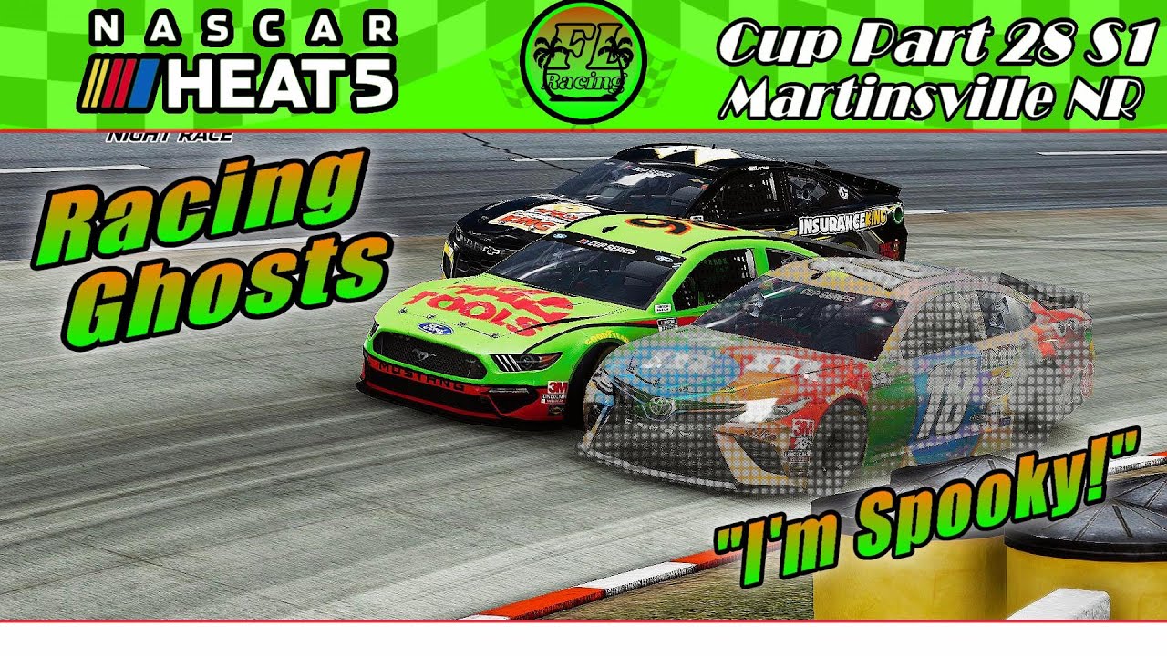 Racing Spooky Ghosts at Martinsville Speedway Night Race! (NASCAR Heat ...