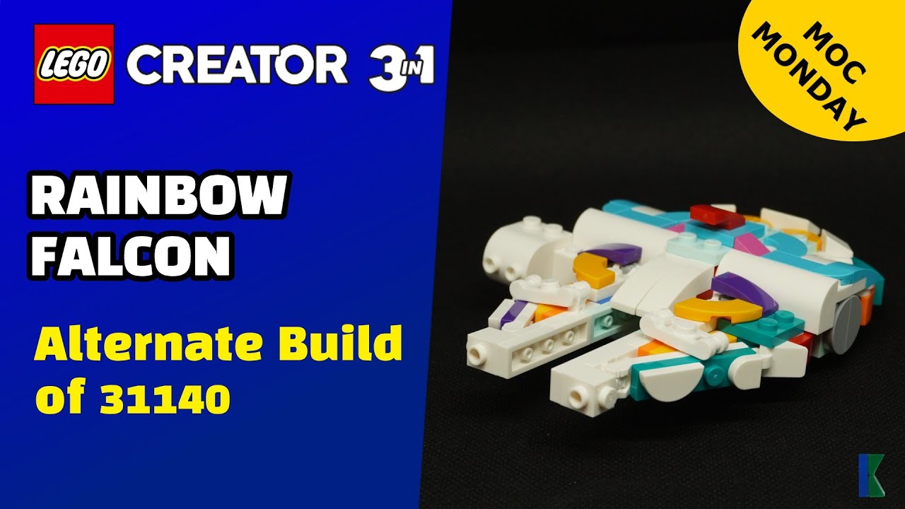 How to build: Lego Rainbow Falcon | MOC by Luke_Bricks | Stop Motion ...
