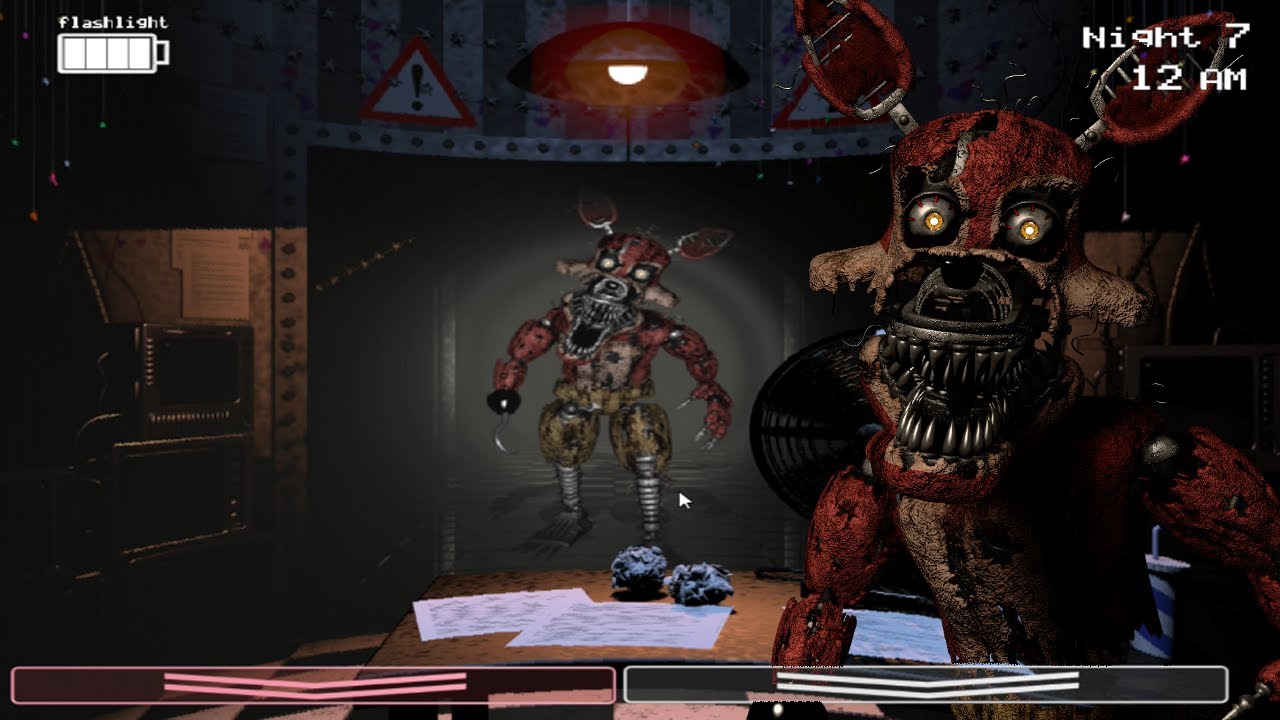 Nightmare Foxy broken into FNaF 2! (FNaF 2 Mods) - YouTube