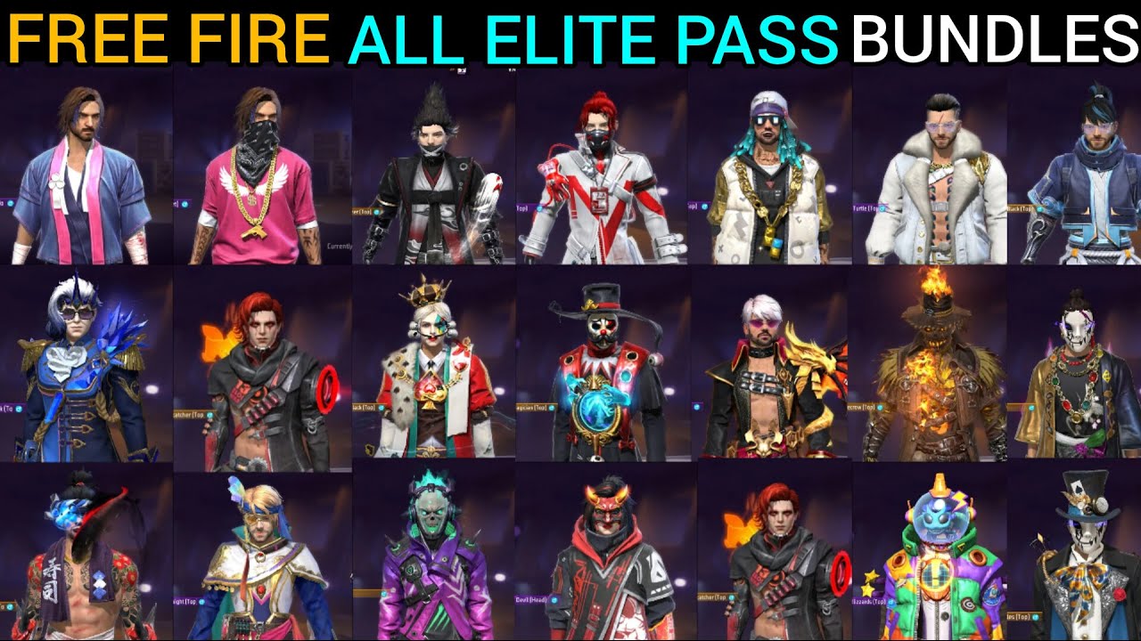 ALL ELITE PASS BUNDLE || FREE FIRE ALL ELITE PASS BUNDLE || ALL ELITE ...