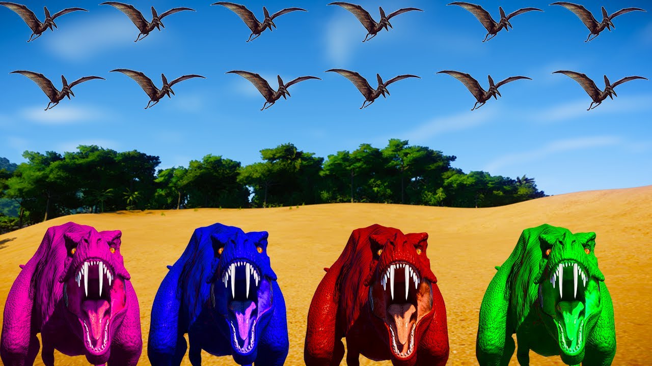 Team Rexy Color Pack vs Indominus Rex, Spinosaurus, - Jurassic World ...