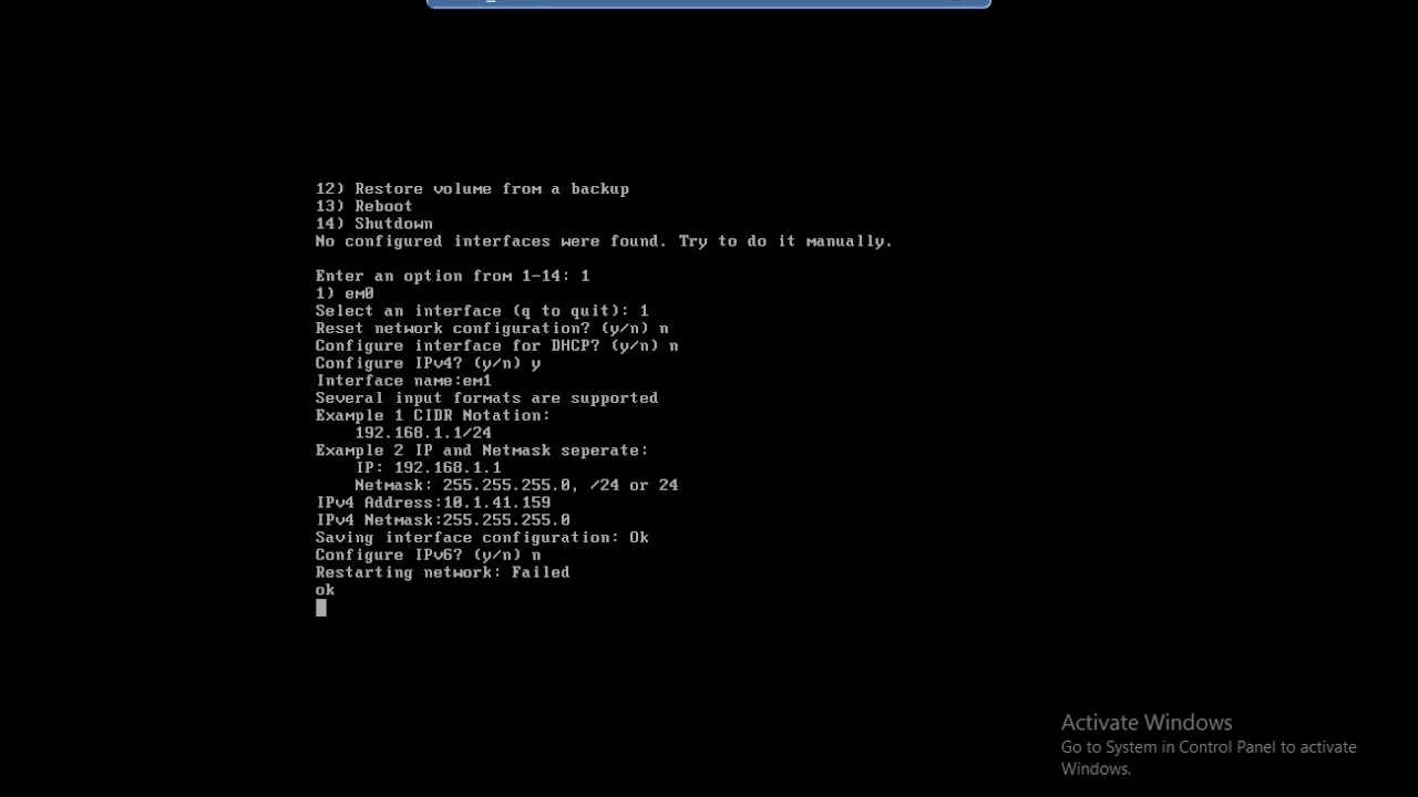 CONFIGURE IP ADDRESS AND GATEWAY IN FREE NAS 9.10 - YouTube