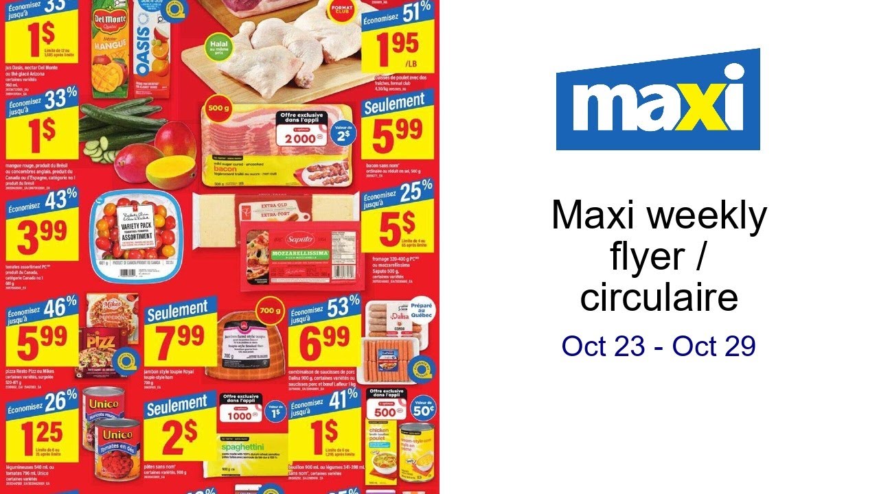 Maxi weekly flyer / circulaire Oct 23 - Oct 29 - YouTube