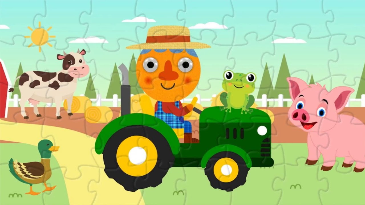 Old MacDonald - Animals Guessing Puzzle Game - Noodle & Pals - YouTube