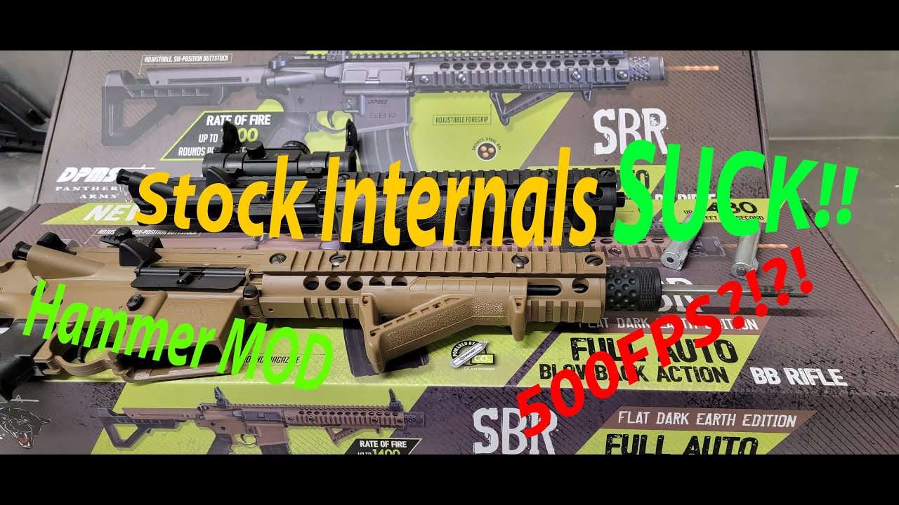 Crosman DPMS SBR Hammer MOD 500+fps fix * Stock internals SUCK ...