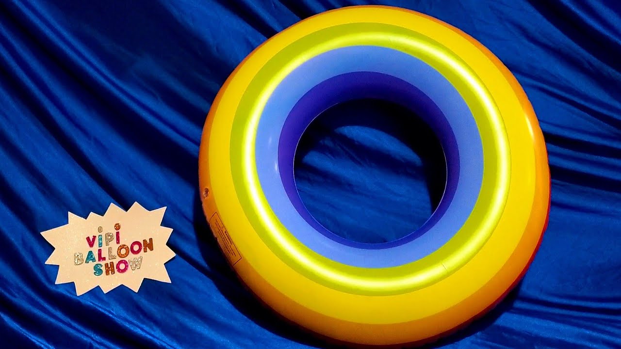 INFLATING FUN RAINBOW SWIM RING!!!! - YouTube