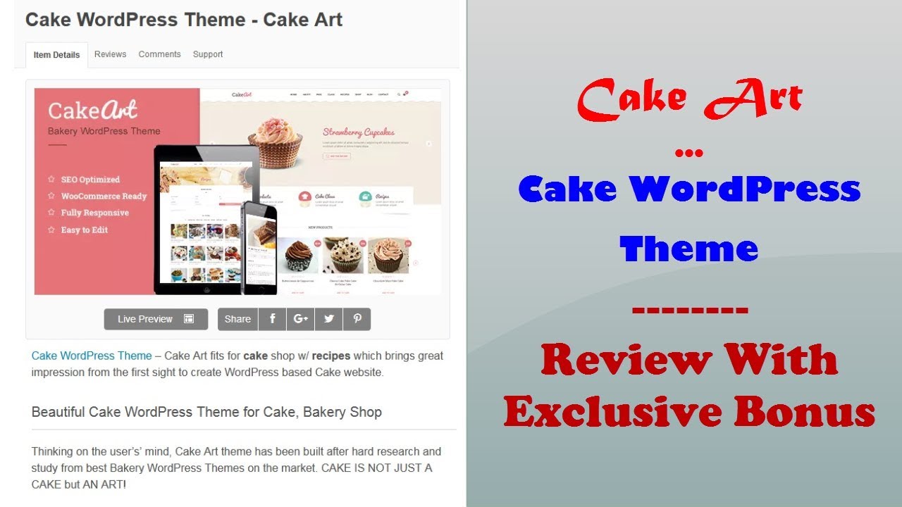 Cake WordPress Theme - Cake Art - YouTube
