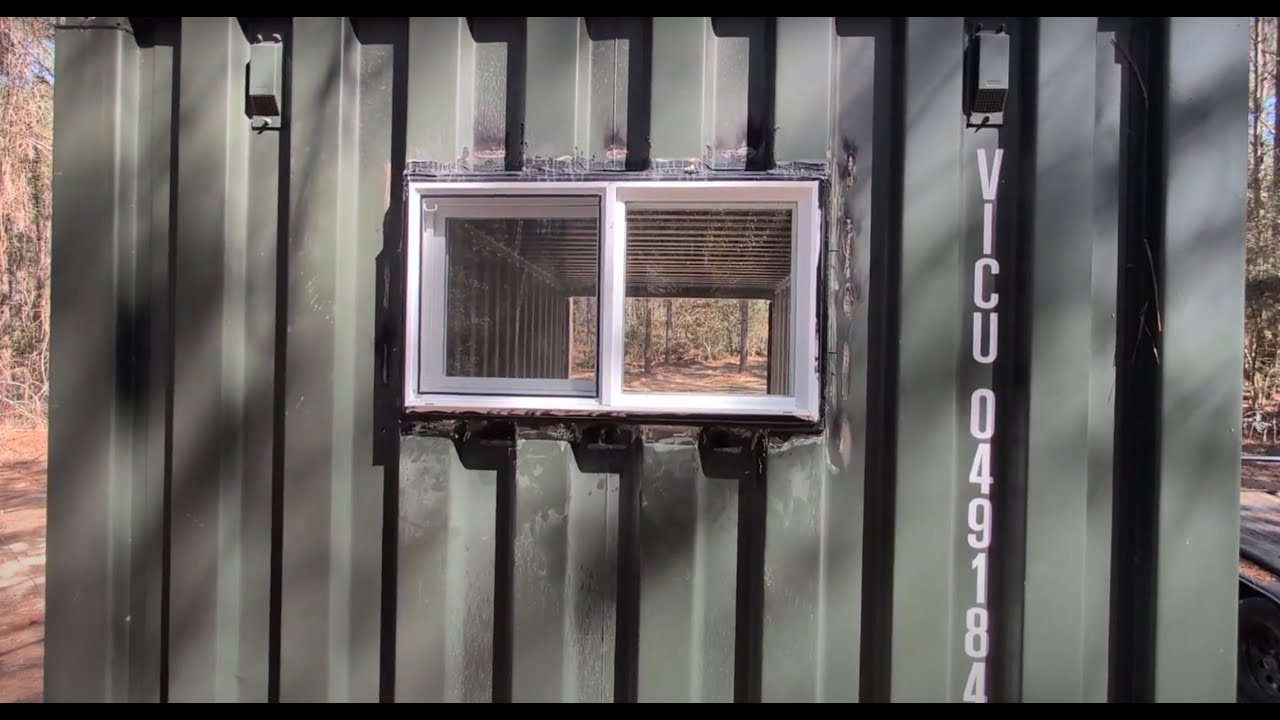 First step completed in the Shipping container to cabin completed ...