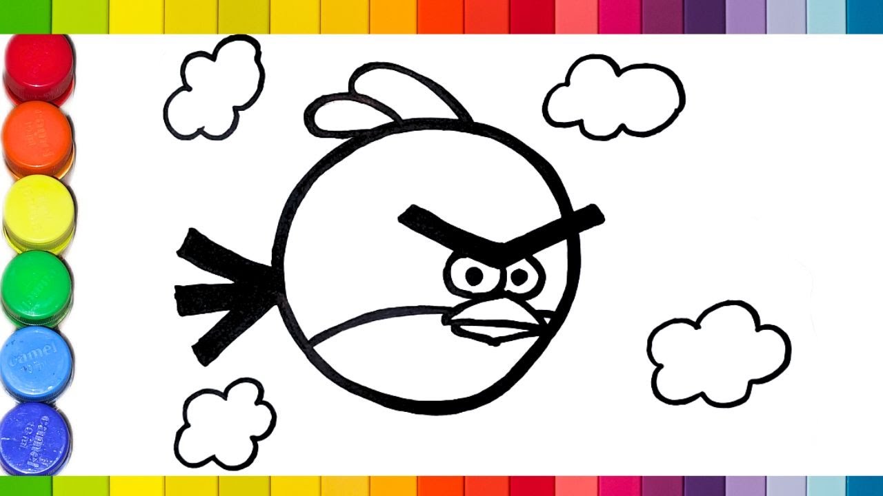 Angry Bird Drawing, Coloring, Painting for Kids & Toddlers. Learn How ...