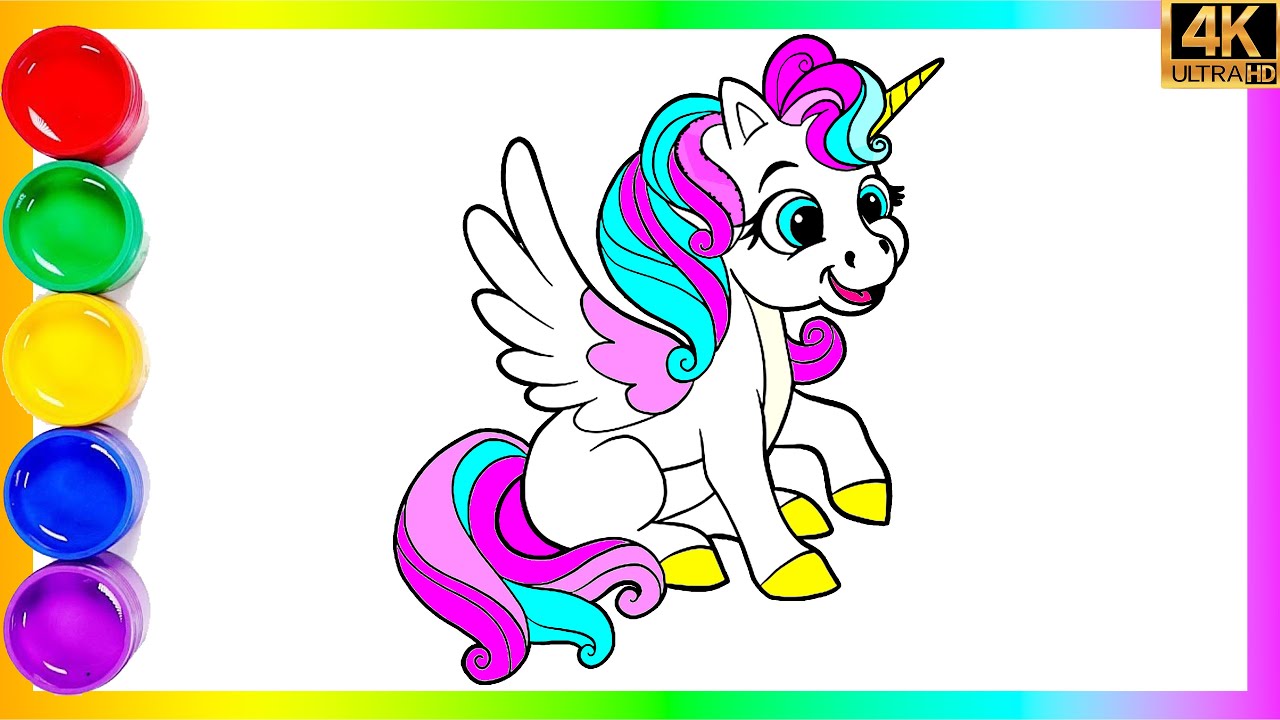 Easy Unicorn Drawing, How to Draw a Cute Unicorn for Kids, Easy ...