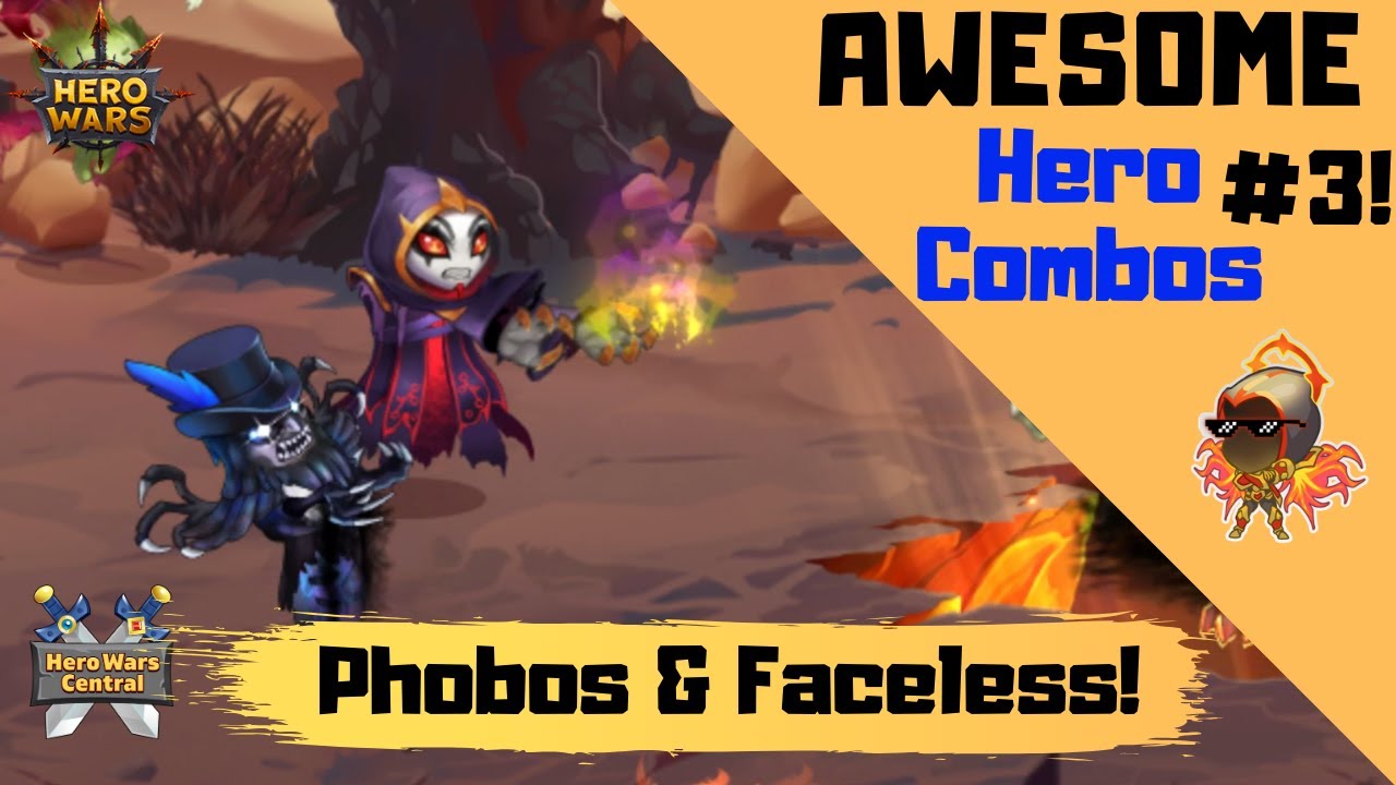 Hero Wars | Hero Combos! Phobos and Faceless! - YouTube