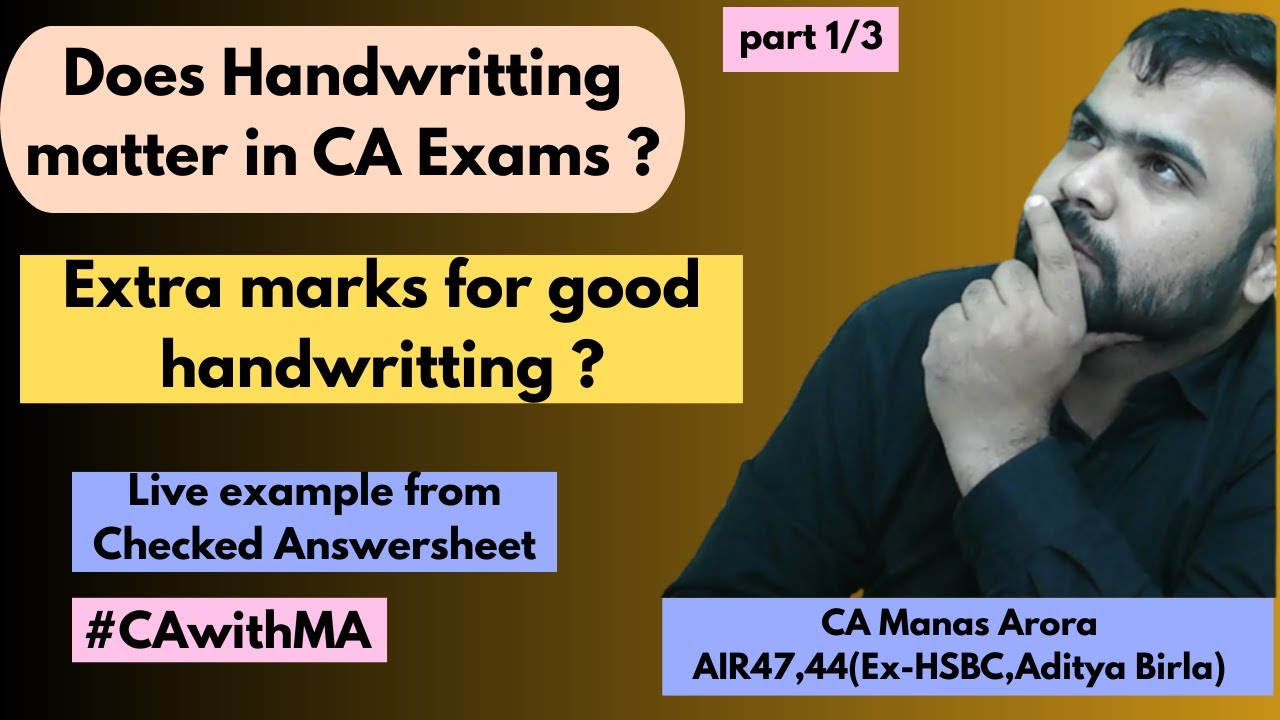 Does Handwriting Really Matter in CA Exams? || CA Truth Revealed || CA ...