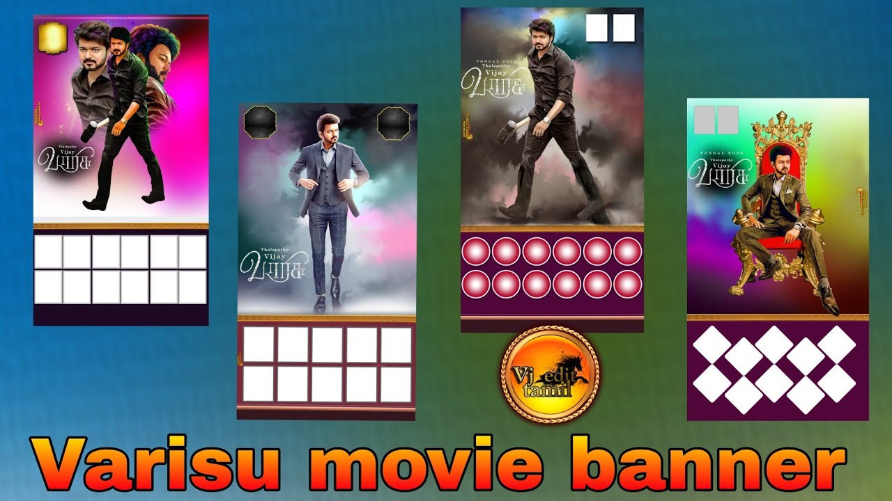 Varisu movie banner design editing group banner design psd file - YouTube